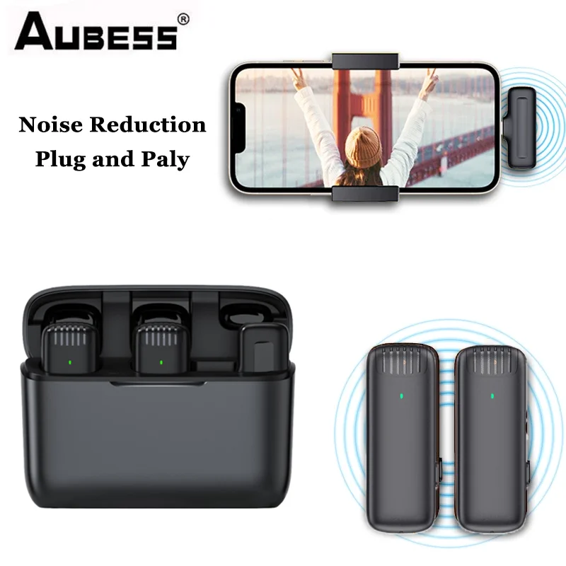 Wireless Lavalier Microphone Portable Mini Mic For YouTube Tik Tok Live ...