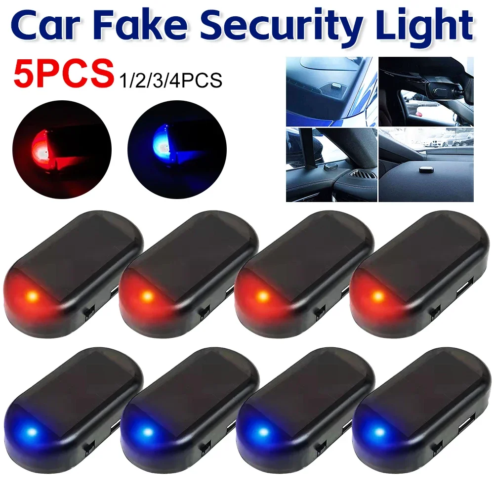 1-5pcs-Car-Fake-Security-Light-Solar-Powered-Simulated-Dummy-Alarm ...