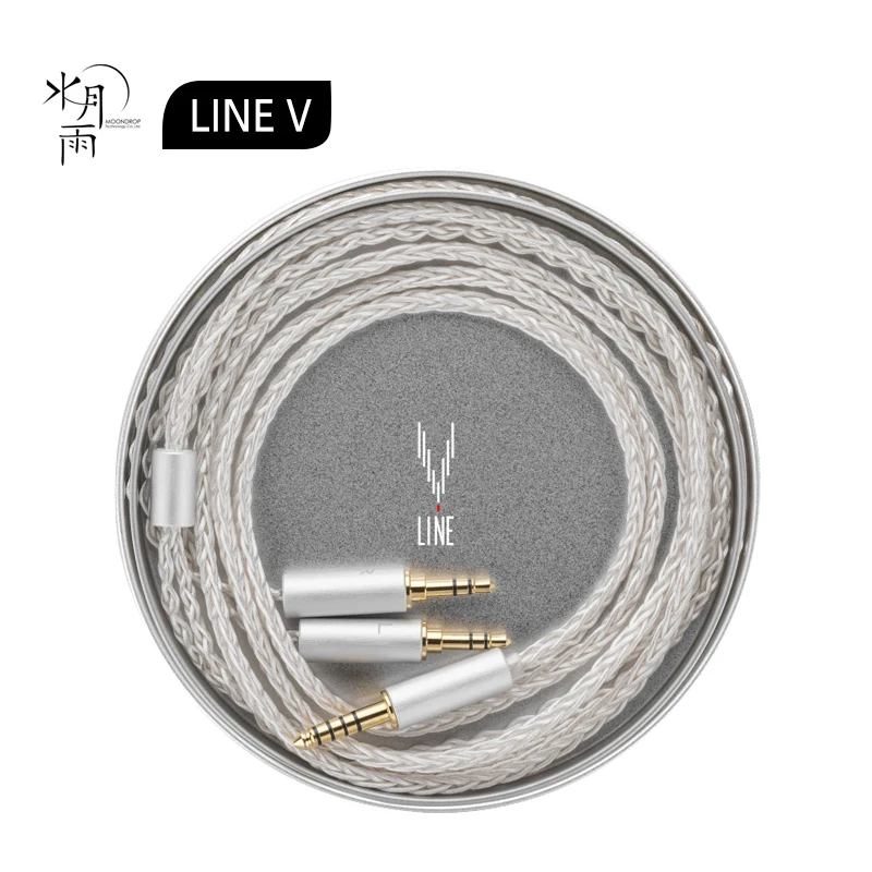 Moondrop Line V/w 6n Single Crystal Copper Silver-plated Litz Earphone ...