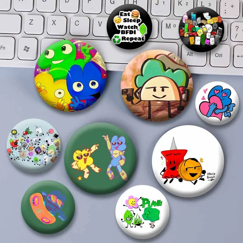Funny Game Anime BFDI Battle for Dream Island Coin Badges DIY Bag ...