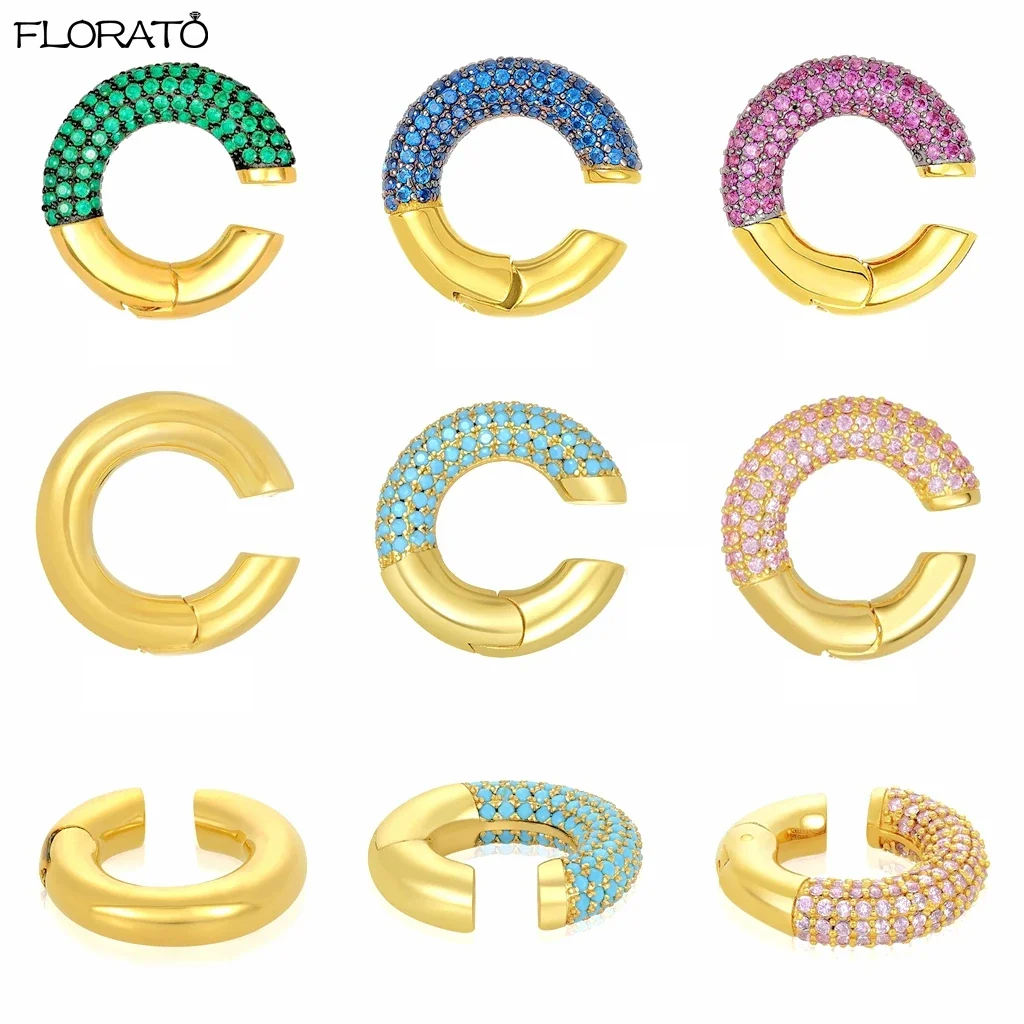 Clip-de-oreja-de-Metal-dorado-ajustable-para-mujer-forma-de-C-geom ...