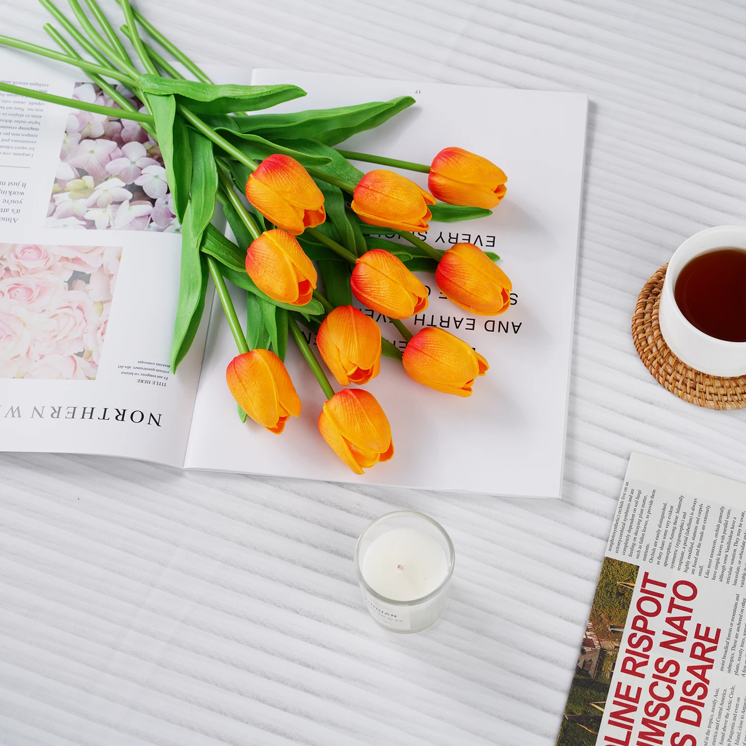 5pcs-Orange-Tulip-Flower-Artificial-Tulip-Bouquet-PE-Foam-Fake-Flower ...