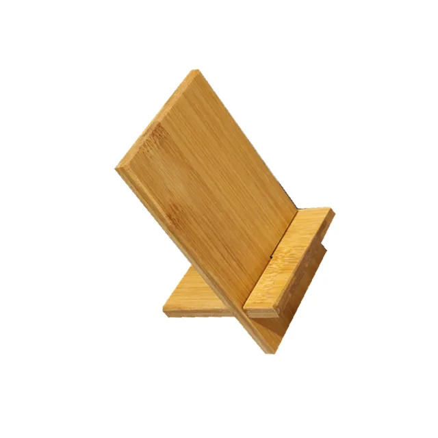 Bamboo Cell Phone Stand for Desk with Charging Hole, Removable Wooden ...