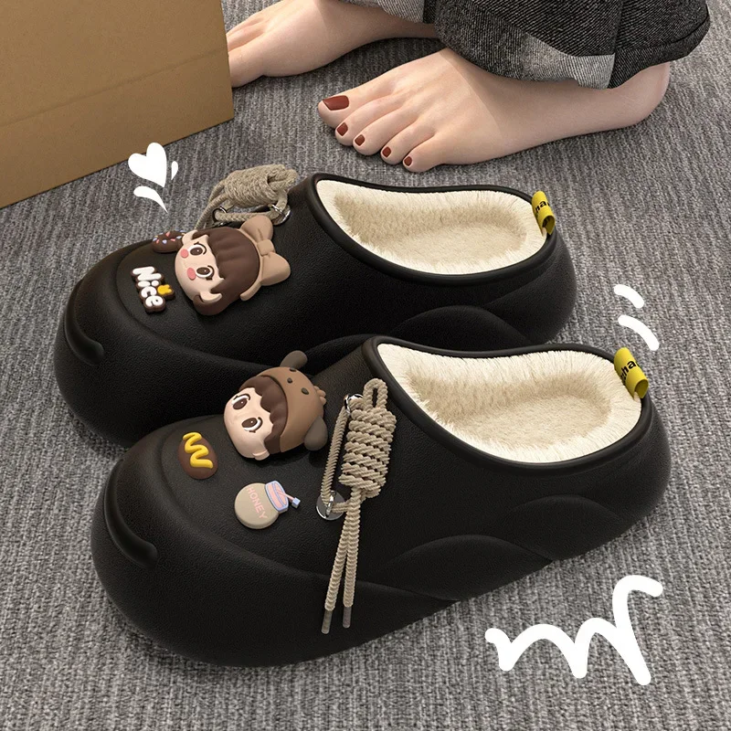 Winter-Cute-Cloud-Cotton-Slippers-Women-Cartoon-Characters-Indoor-Home ...