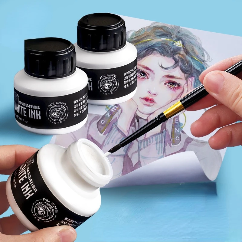 Art Painting Watercolor Ink | Color Ink Painting White | Watercolor Ink ...