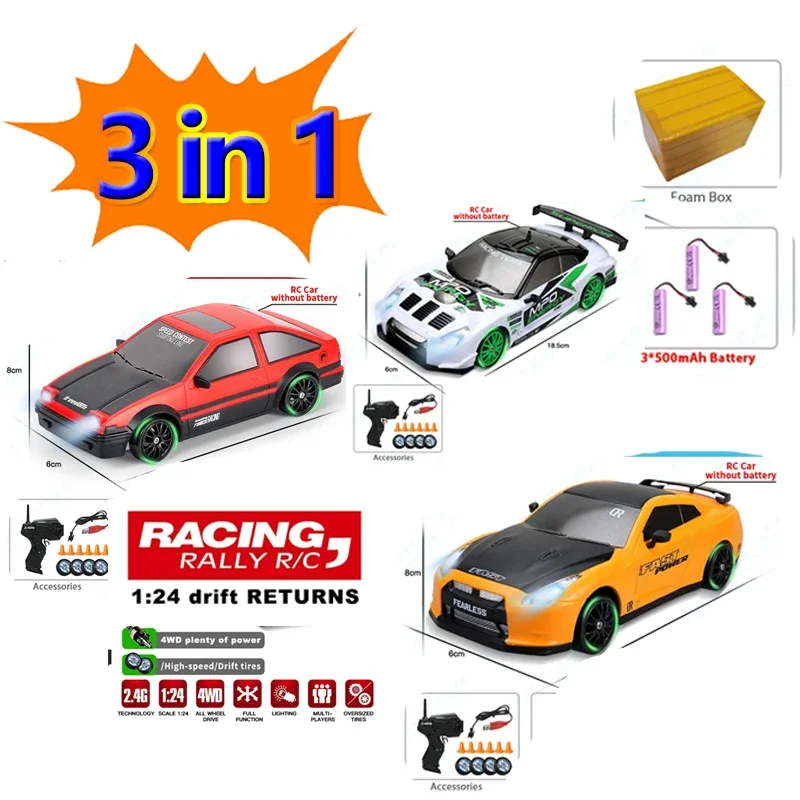 3-in-1-2-4G-RC-CAR-with-LED-Light-4WD-Remote-Control-Drift-Cars ...