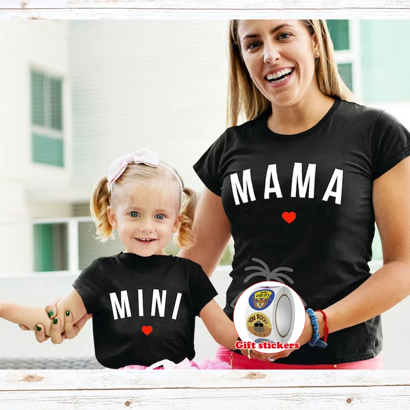 Mama Mini Matching T Shirts Mother Daughter Outfits Mommy And Me Gift ...