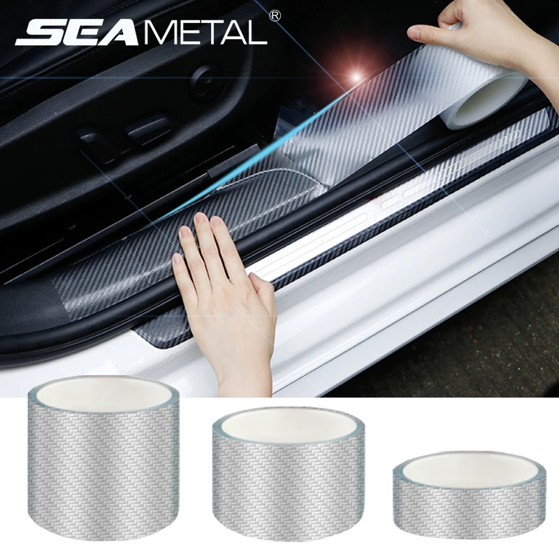 SEAMETAL-3D-Carbon-Fiber-Car-Door-Protector-Film-Anti-Scratch-Waterproof-Transparent-Nano-Door ...