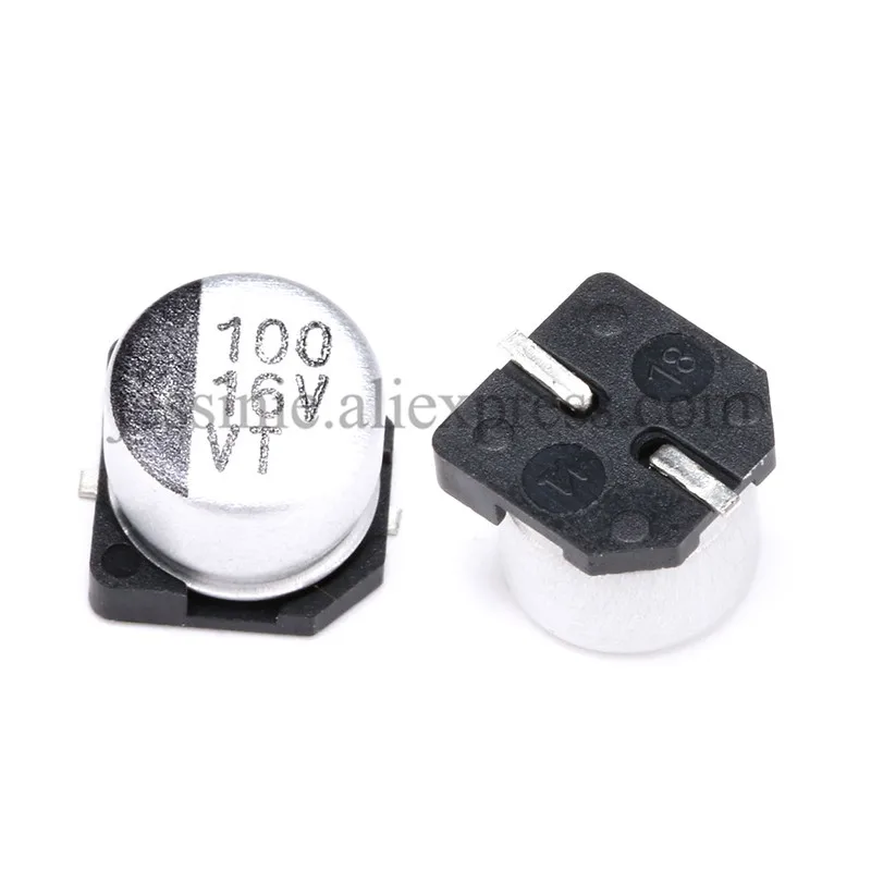 10pcs/lot 100uf 16v Smd Aluminum Electrolytic Capacitors 16v 100uf 6.3*5.4mm 16 V 100 Uf ...
