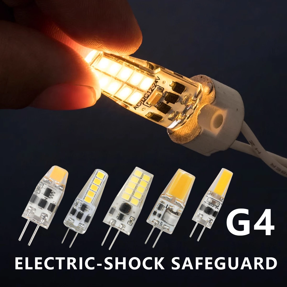 12pcs LED G4 Bulb Silica Gel 1.5W 2W 3W AC DC 12V 24V Dimmable COB Warm ...