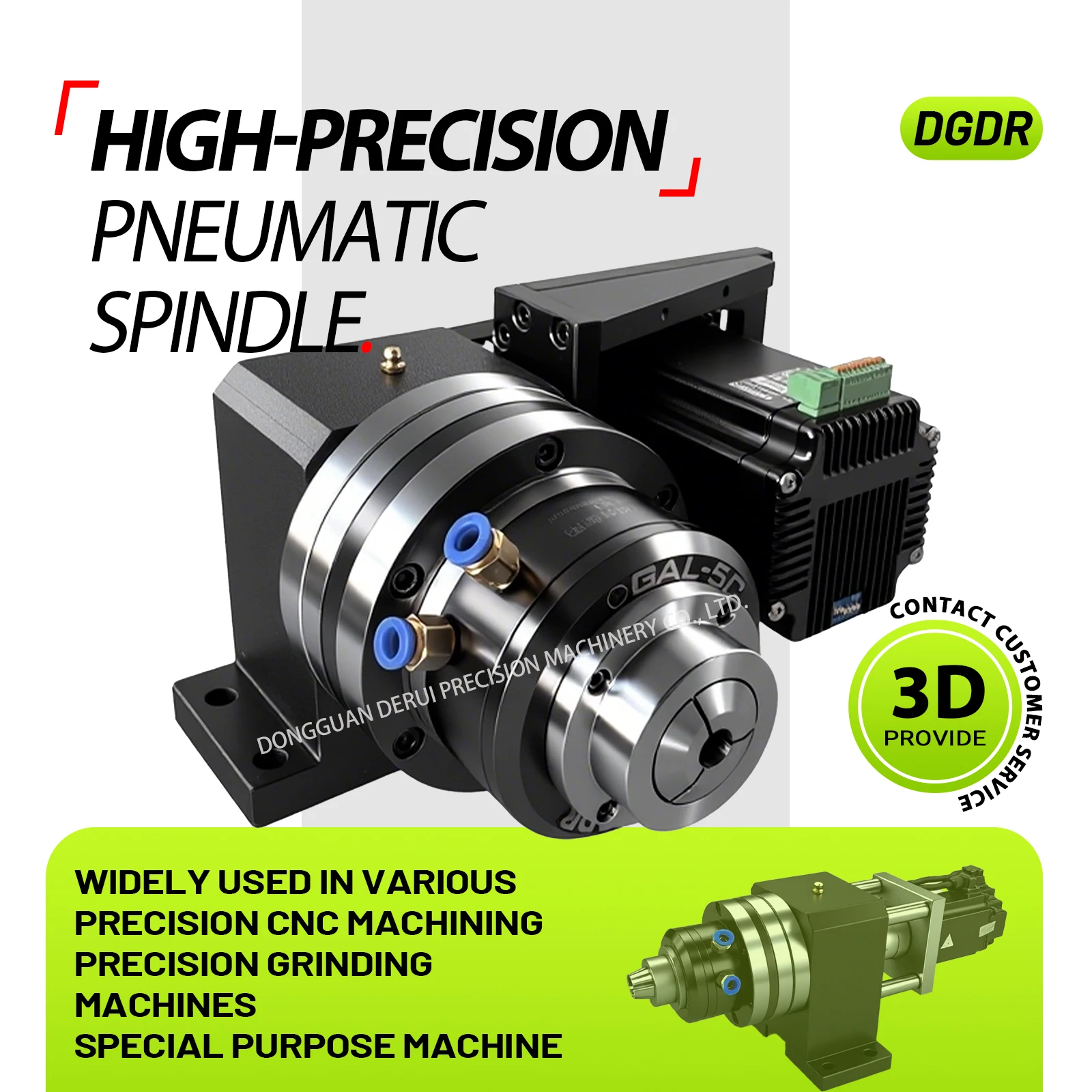 High-precision rotating pneumatic chuck, pneumatic rotary collet chuck ...
