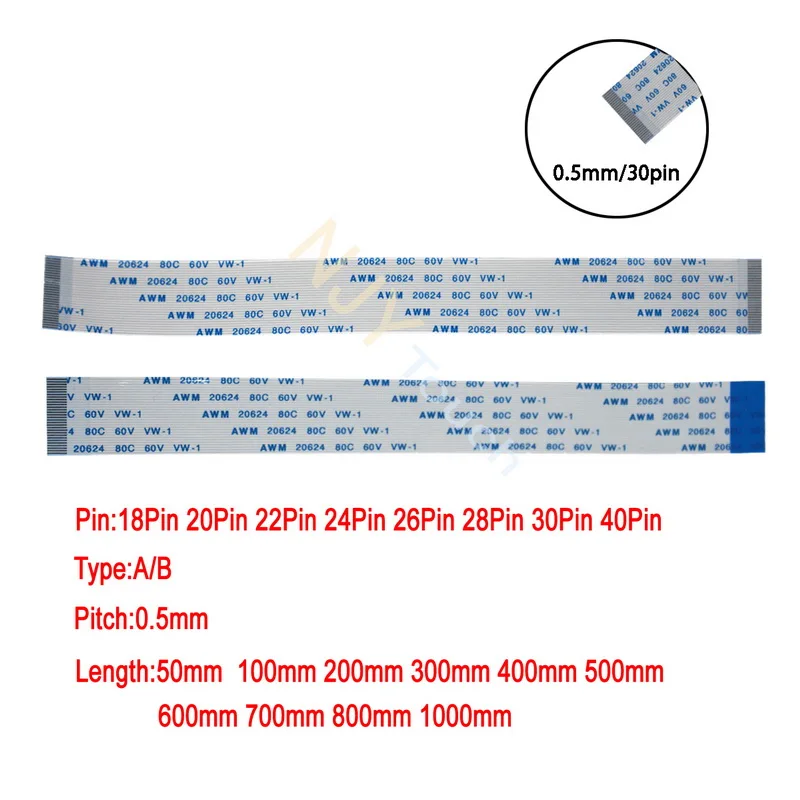 10Pcs-18-20-22-24-26-28-30-40Pin-0-5mm-Pitch-FFC-FPC-AWM-20624.jpg