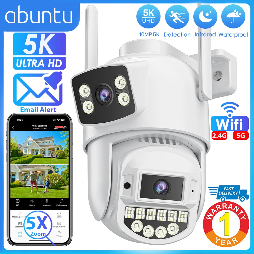 10MP-5K-Wifi-IP-Camera-Outdoor-2-4GHZ-5GHZ-PTZ-Surveillance-Camera-Dual ...