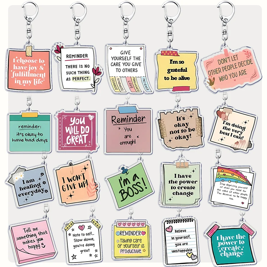46-Styles-Inspirational-Quote-Keychains-Keyring-for-Accessories-Bag ...