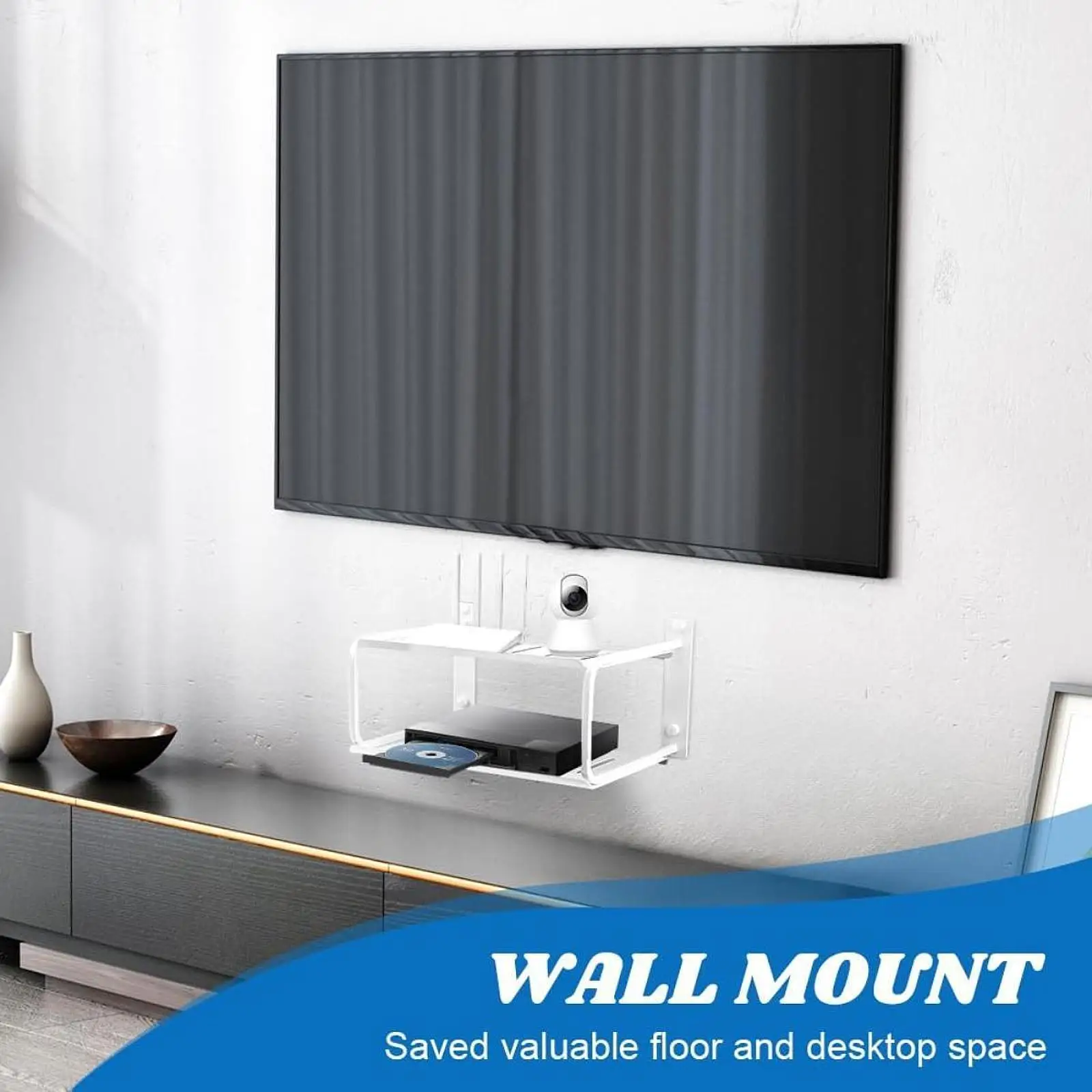 3 Layers Projector Shelf Wall Mounted with Cable Organizer Support ...