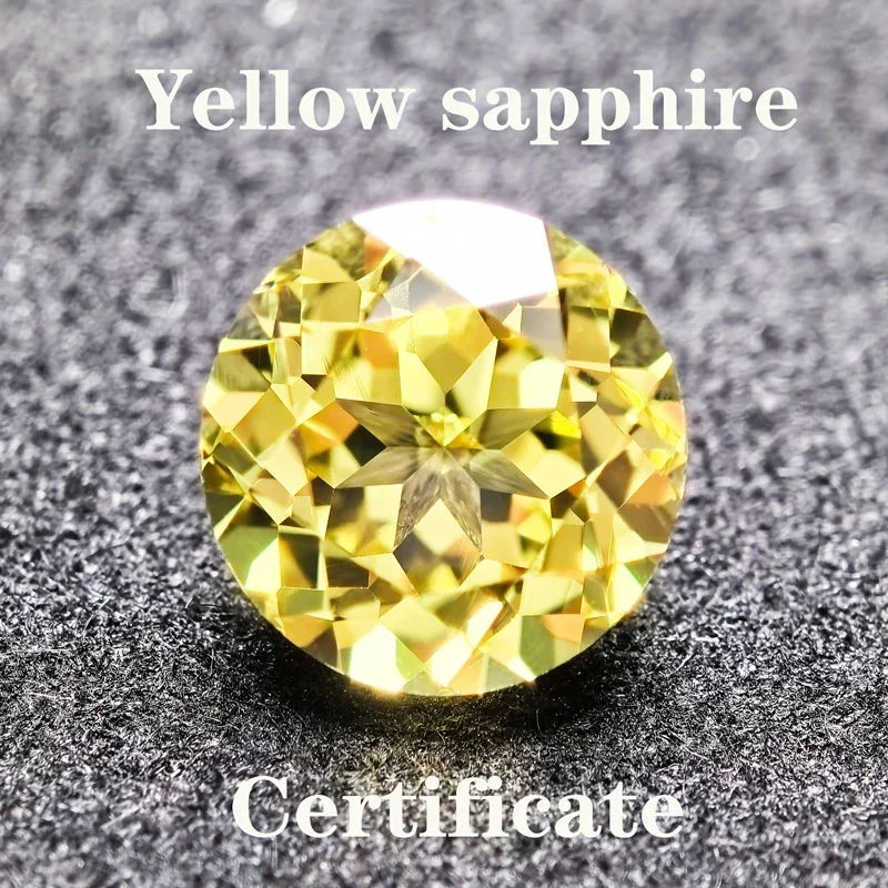 Lab-Grown-Sapphire-Yellow-Color-Round-Shaped-Extremely-Shiny-Quality ...