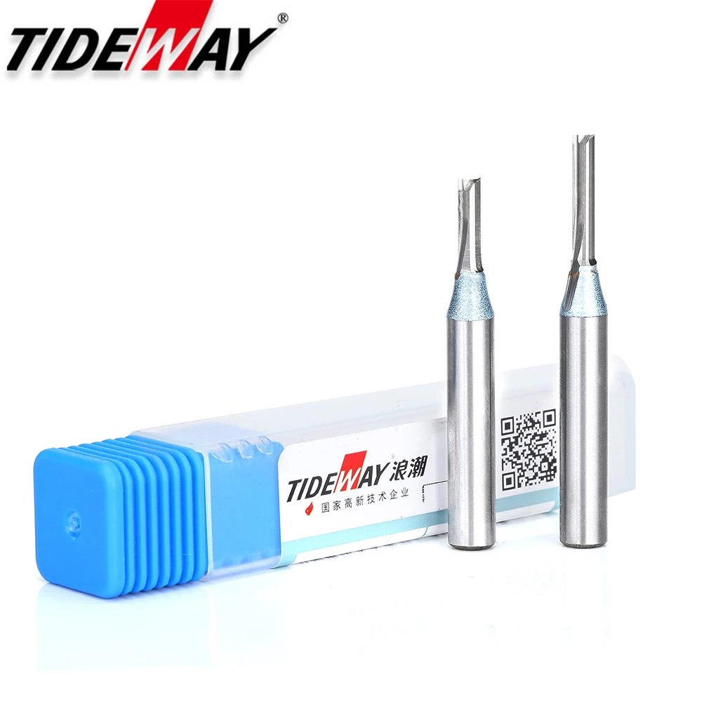 Tideway 1/4 shank tct em linha reta roteador bits para mdf madeira ...