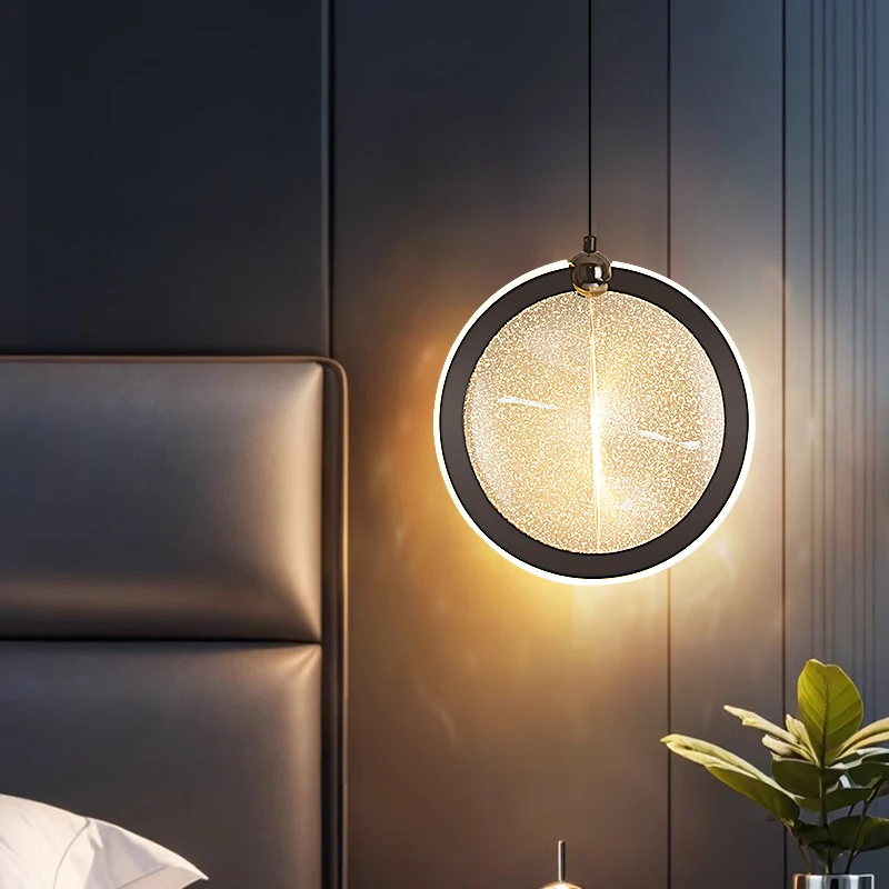 Modern LED Pendant Lamp Round Crystal Design Hanging Lighting ...