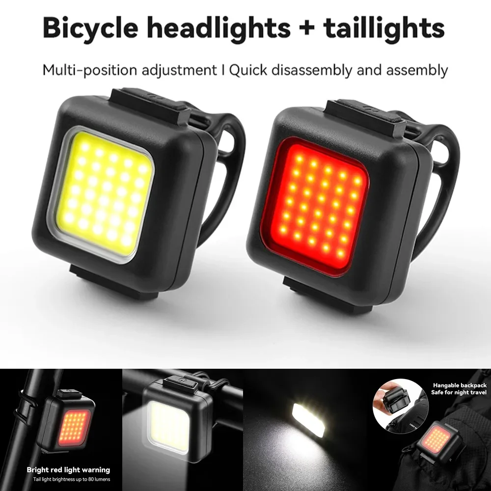 Mini-Bike-Light-Cycling-Bicycle-Front-Rear-Light-Type-C-USB-Charging ...