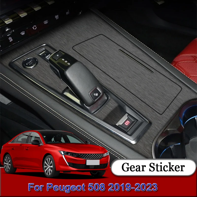 For-Peugeot-508-2019-2020-2021-2022-2023-Car-Gear-Panel-Sticker-Gear ...