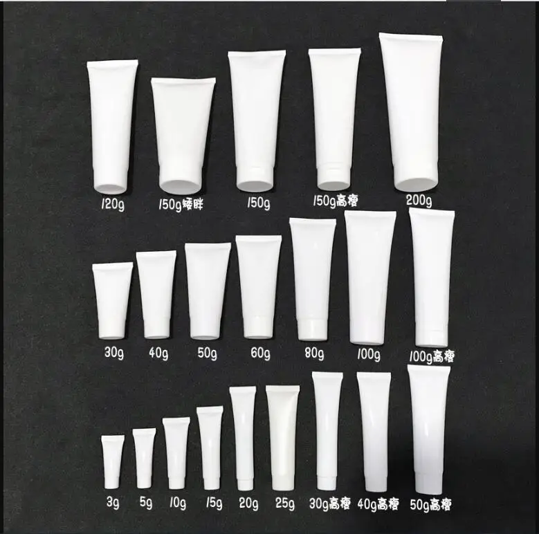 100pcs 50ML 100ML 120ML 150 200g White plastic Packing Hose Bottle Flip ...