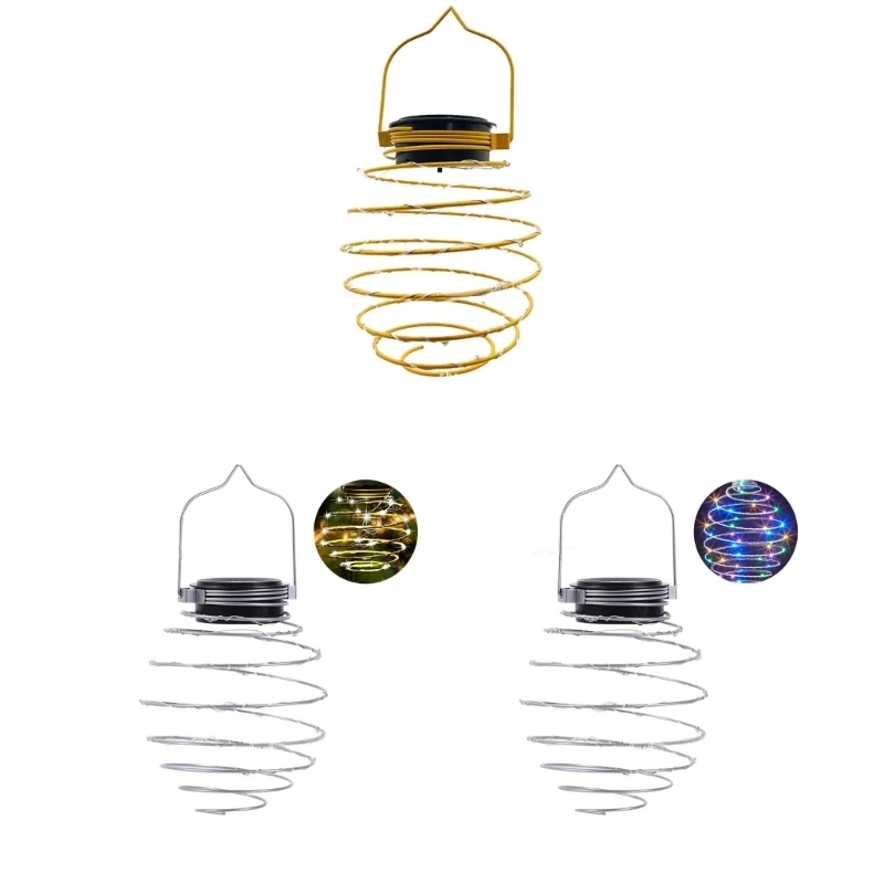 Solar-Spiral-LED-Light-Hanging-Lantern-Solar-Spring-Shaped-Garden-Light ...