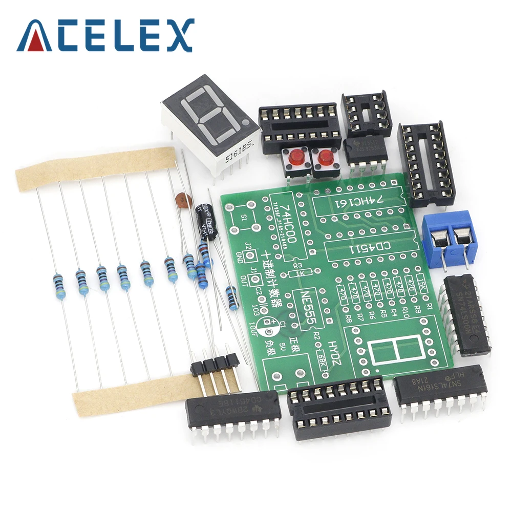 Dy Kit Two Digit Decimal Counter Cd4518 Kit Two 2 Bit Bigit Training Counter Parts 5v
