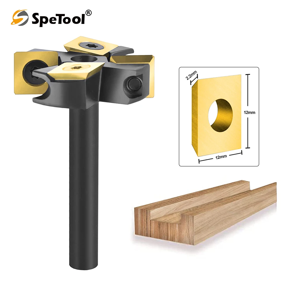 SpeTool 2-Flute Carbide Wood Planer Bit with Coated Carbide Insert CNC ...