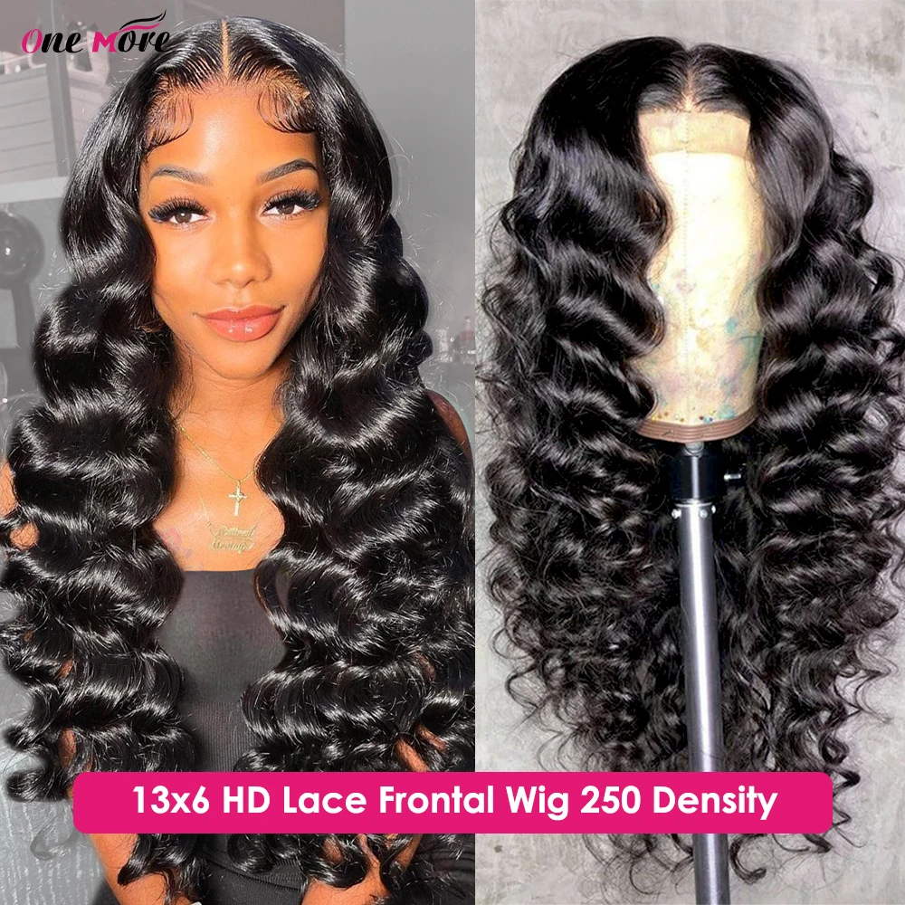 30 32 Inch Loose Deep Wave Lace Frontal Wig 250 Density Glueless Preplucked Human Wigs Ready To ...