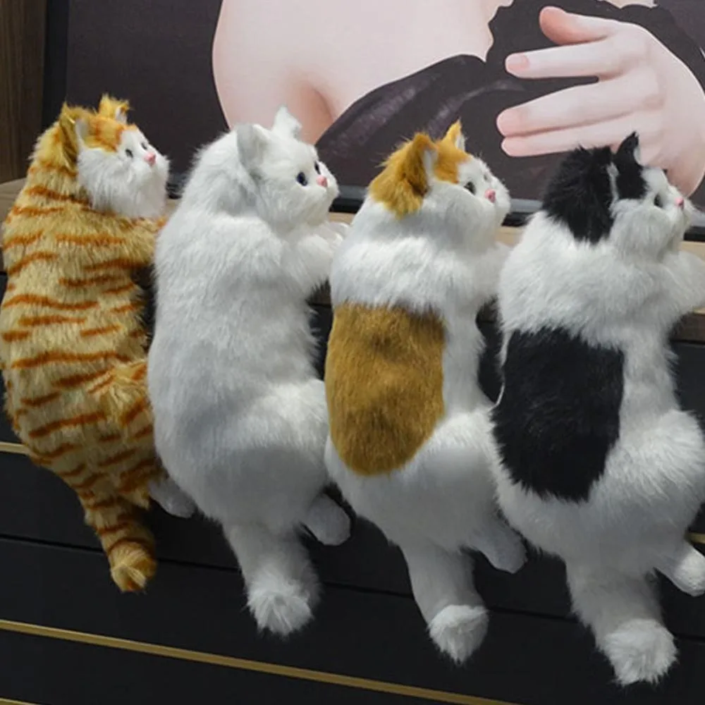 Simulation-Cat-Furry-Hanging-Ornaments-Realistic-Doll-Animal-Figurines ...