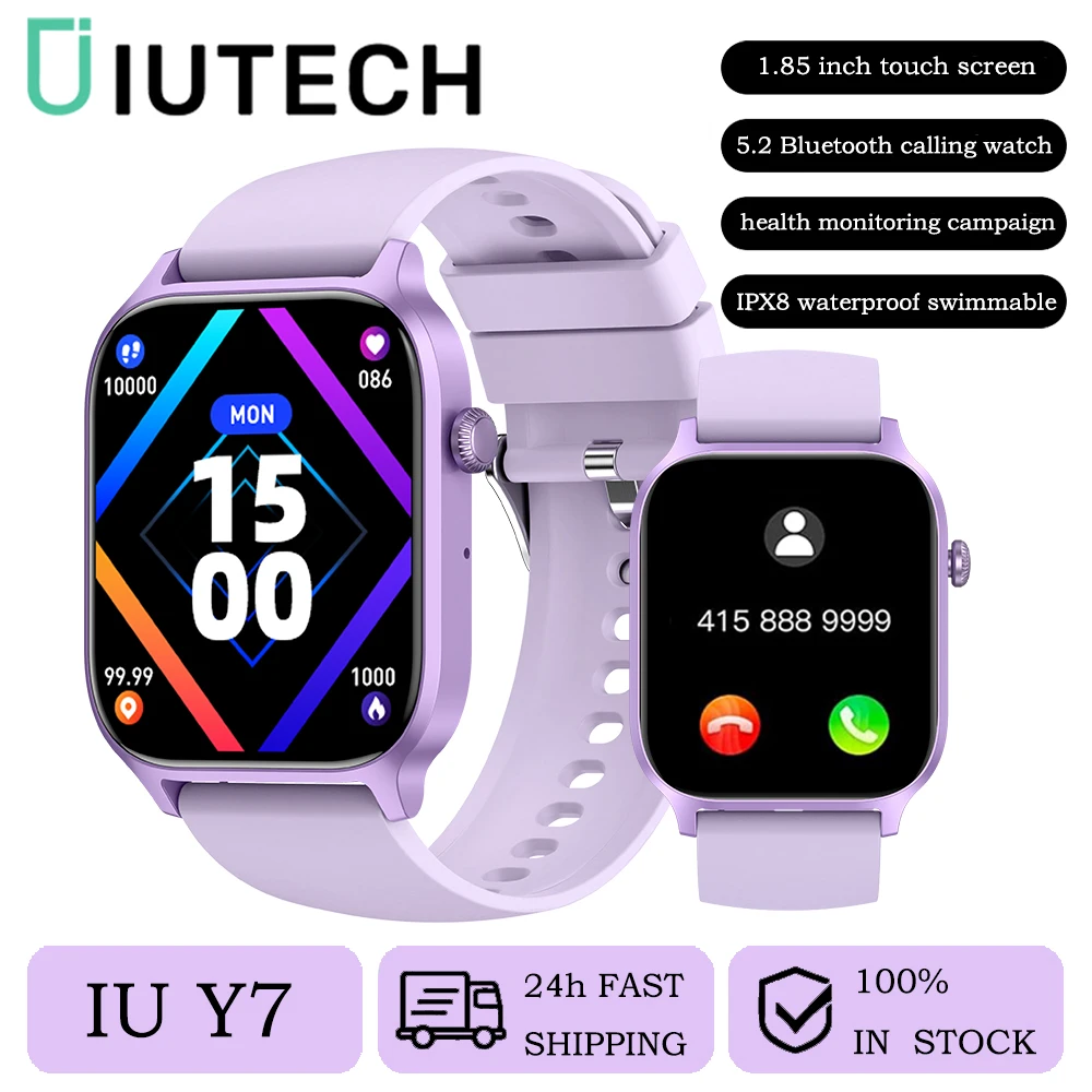 IUTECH-Y7-Smart-Watch-2024-for-Men-Women-1-85-inch-Bluetooth-Call ...