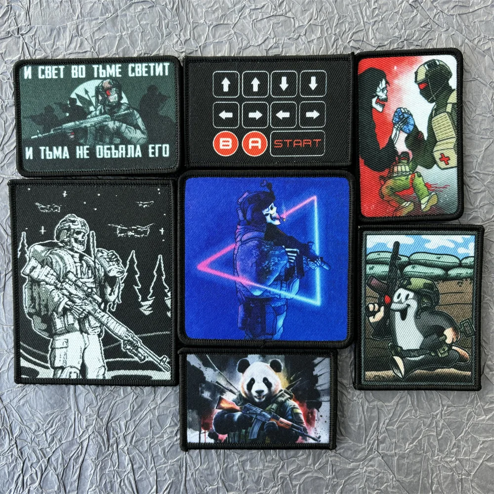 Tactical-Military-Patch-on-Clothes-Hook-and-Loop-Patches-Backpack ...