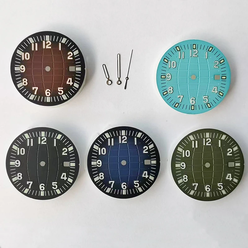 31-3MM-Watch-Dial-and-Hand-Combination-Set-Green-Luminous-Watch-Faces ...