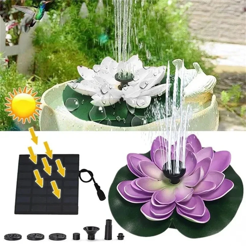 Solar-Mini-k-nstliche-schwimmende-Lotus-Wasserpumpe-Kit-Garten ...