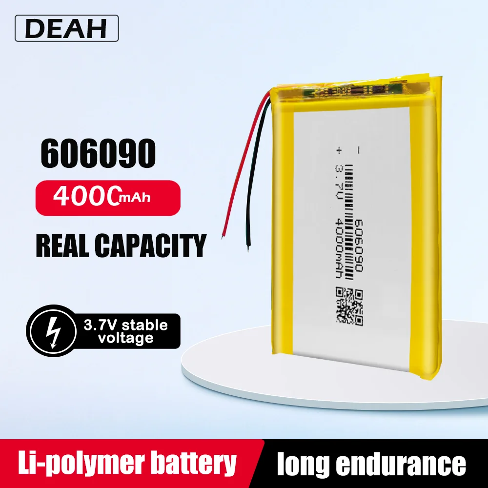 606090 4000mAh 3.7V Lithium Polymer Rechargeable Battery For GPS PSP ...