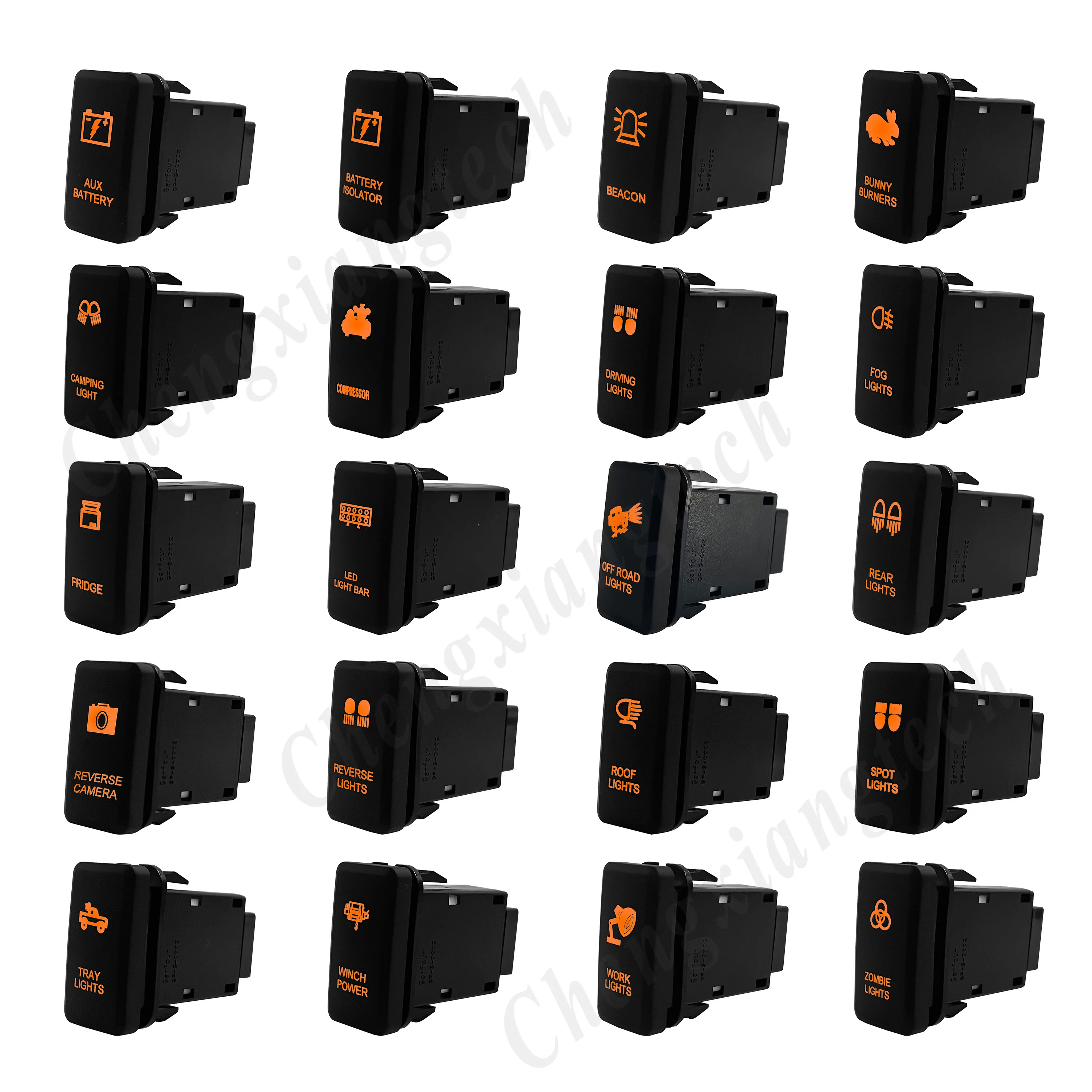 1PC-12V-Orange-Led-Light-Bar-Push-Button-Switch-For-Toyota-Landcruiser ...