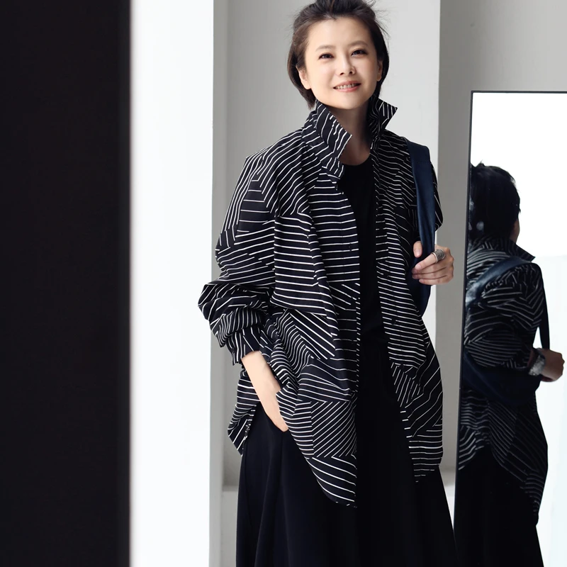 MICOCO-C2220C-Artistic-and-simple-temperament-irregular-stripe-printing ...