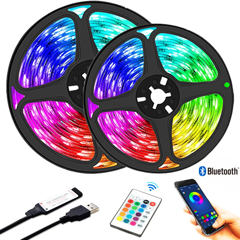 20M-LED-Strip-Light-RGB-5050-WS2812B-Bluetooth-USB-Diode-Flexible ...