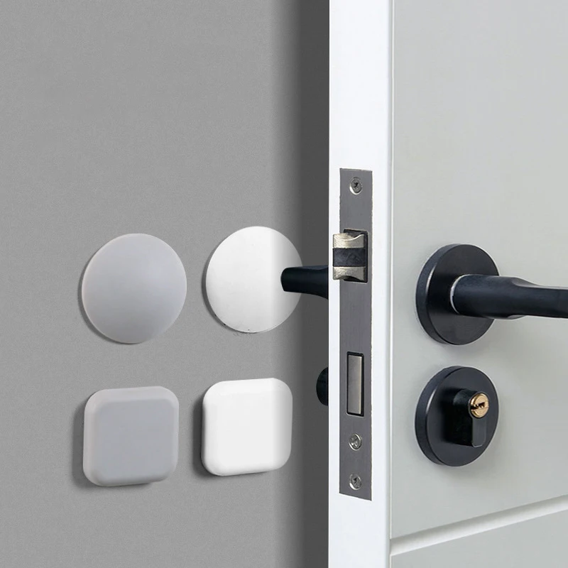 Butée de porte,round-white 5cm--Butoir de porte mural en Silicone ...