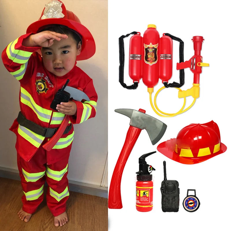 Kids-Cosplay-Costumes-Firefighter-Uniform-Halloween-Carnival-Party-Kids ...