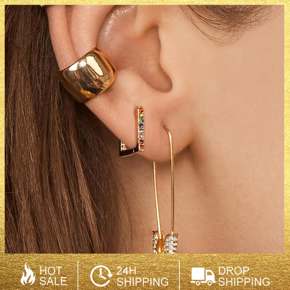 Trendy-Pin-Earrings-U-shaped-Stud-Earrings-Tiny-Cute-Metal-Simplicity-Safety-Pin-Earrings ...