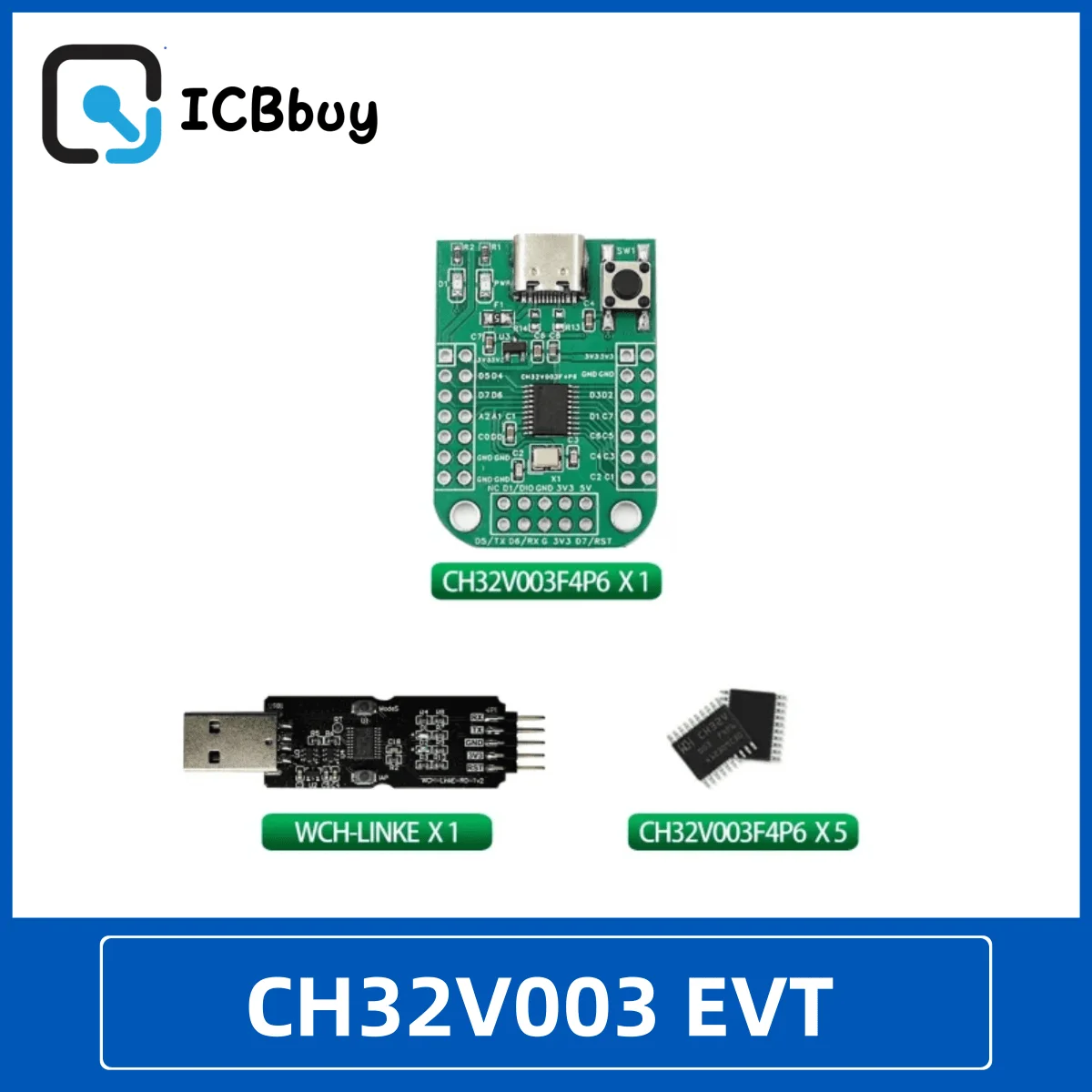 CH32V003-EVT-Development-Board-CH32V003F4P6-MCU-QingKe-RISC-V2A-1-wire-SDI-System-Main-Frequency ...