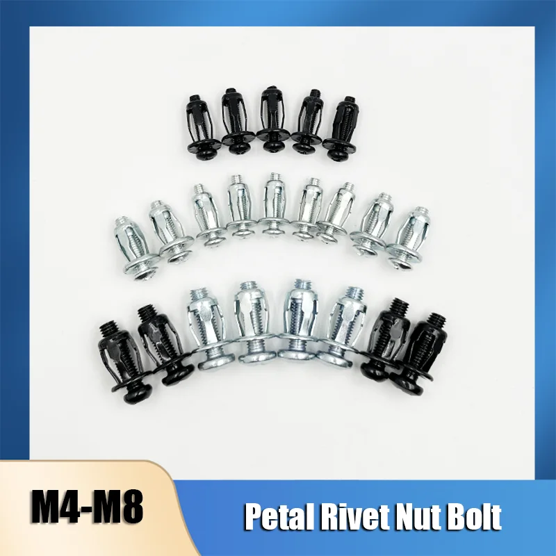 Petal-Rivet-Lock-Screw-Nut-M4-M5-M6-M8-Carbon-Steel-Hollow-Iron ...