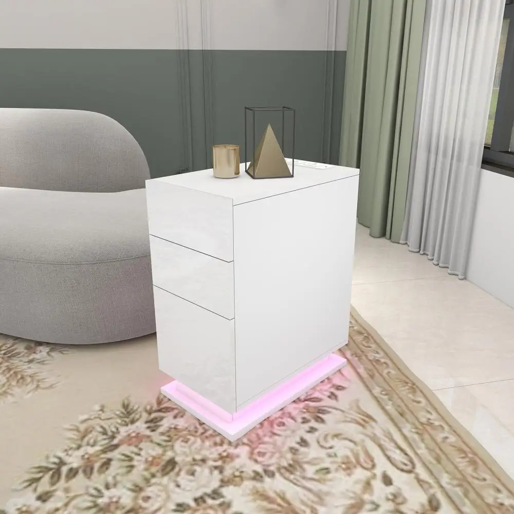 Nightstands-Wooden-Bedside-Table-With-3-Layers-Of-Drawers-European ...