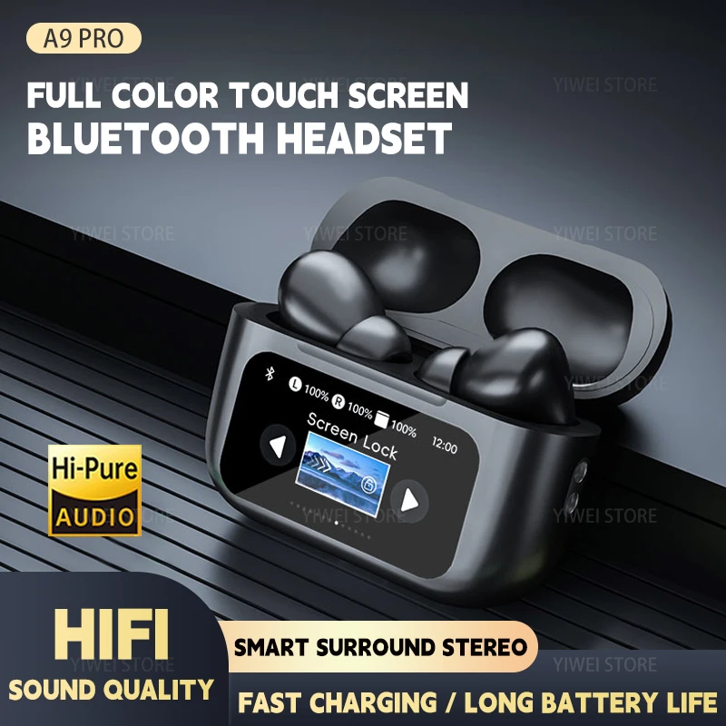 pro-Touch-Screen-ANC-Wireless-Headset-TWS-Noise-Cancelling-Earbud ...