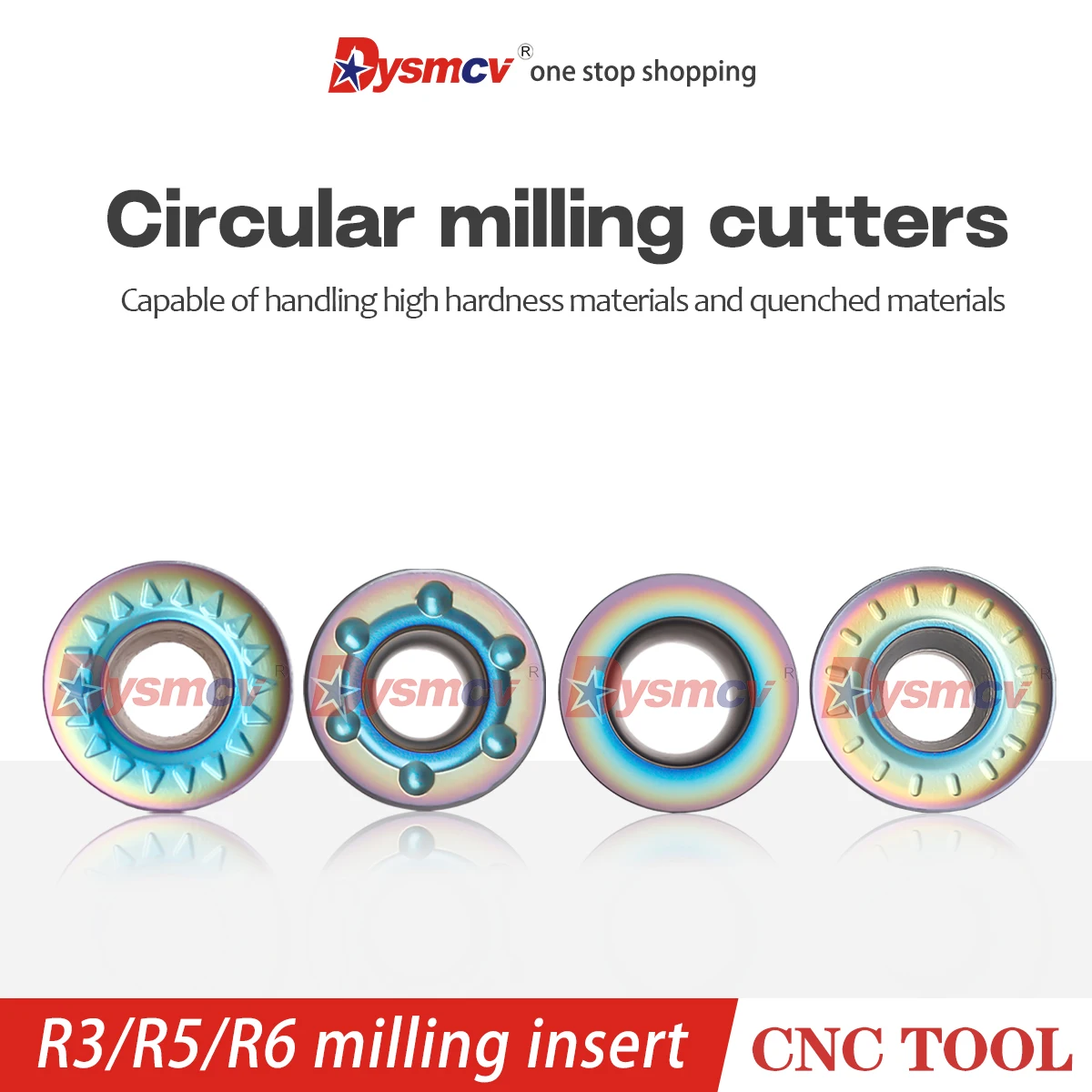 CNC Lathe Milling Cutter Inserts Nano Blue Round Milling Cutter ...