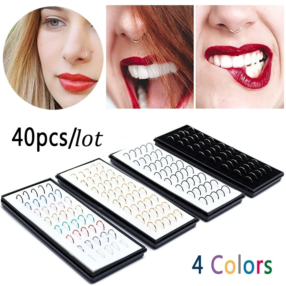 Stainless Steel Nose Ring Set | Wholesale Fake Nose Rings | Nose Rings ...