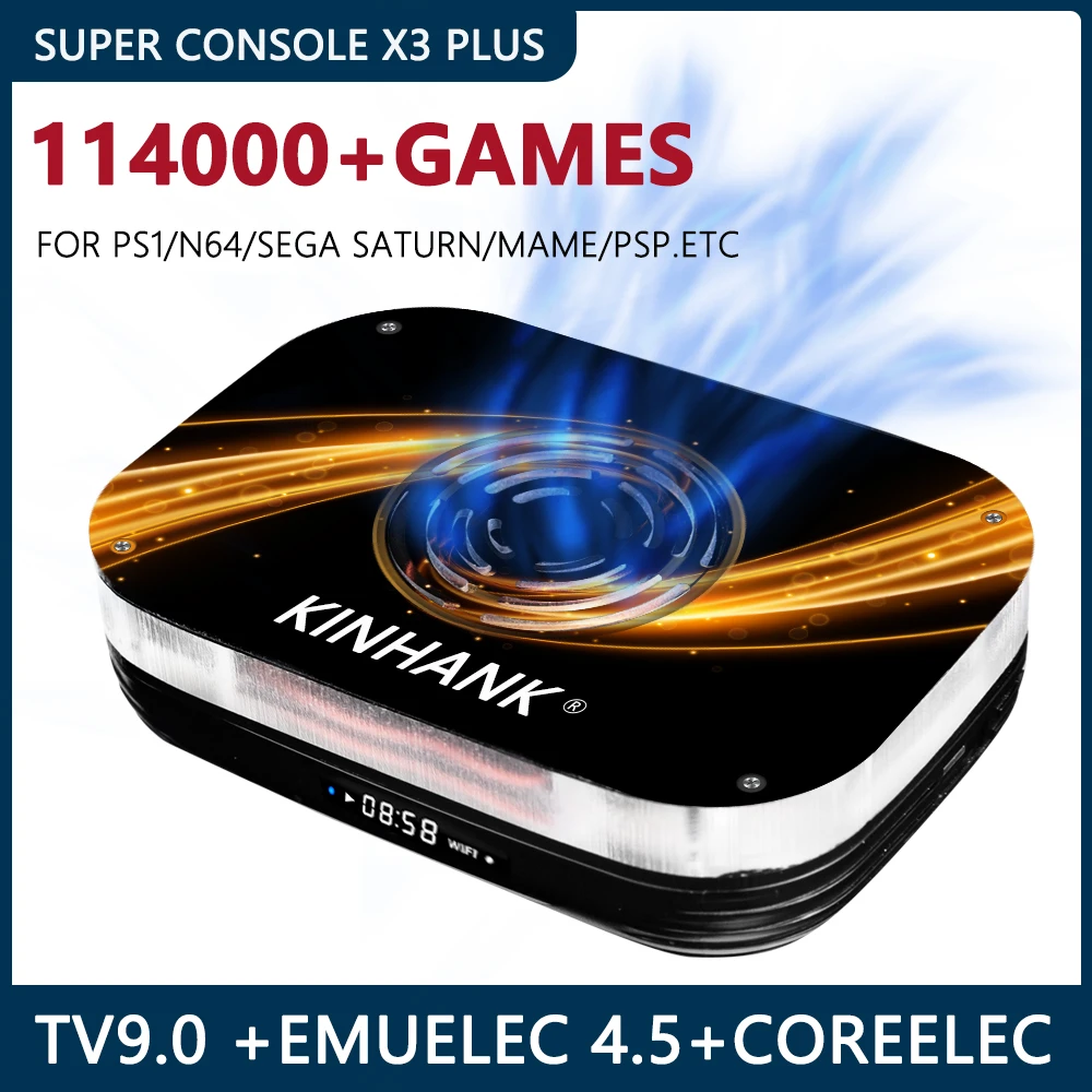 Super Console x3 Plus Retro Video Game Console with 114000 Classic Games For PSP/PS1/SS/N64/DC ...