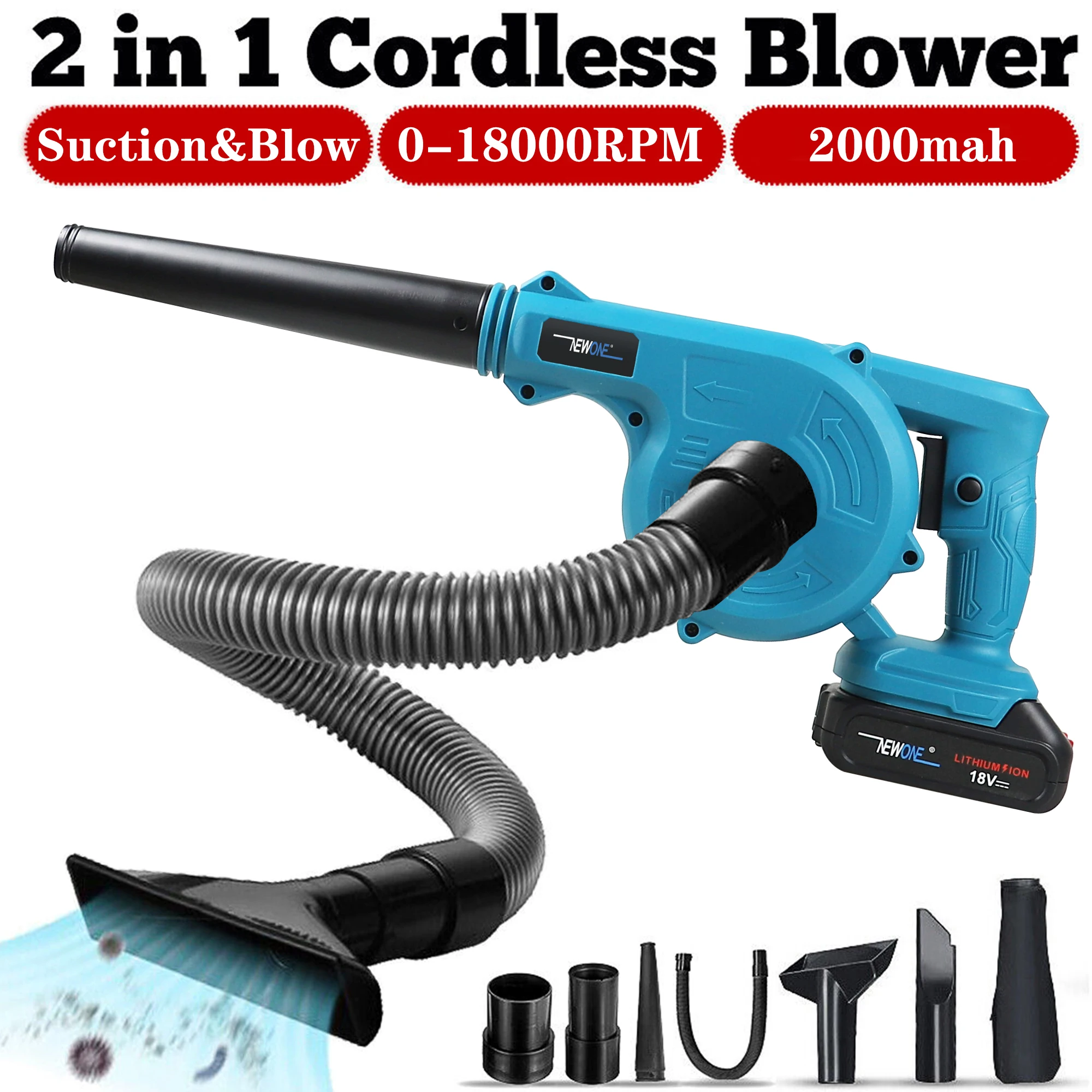 NEWONE-Cordless-Leaf-Blower-18V-Electric-Mini-Handheld-Blower-Lightweight-Small-Blower-Battery ...