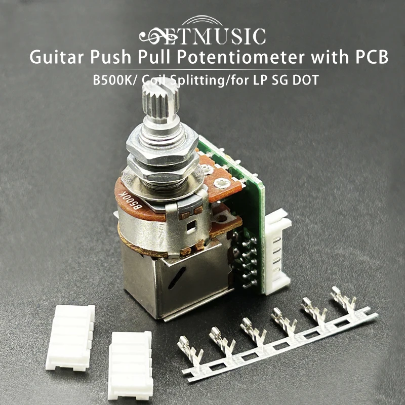 10Pcs-Guitar-Push-Pull-Potentiometer-B500K-Pre-wired-with-PCB-Coil ...